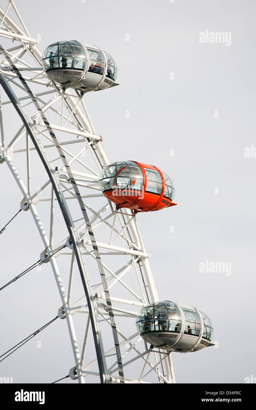 Close up of The London Eye, height of 135 metres and the biggest Ferris ...
