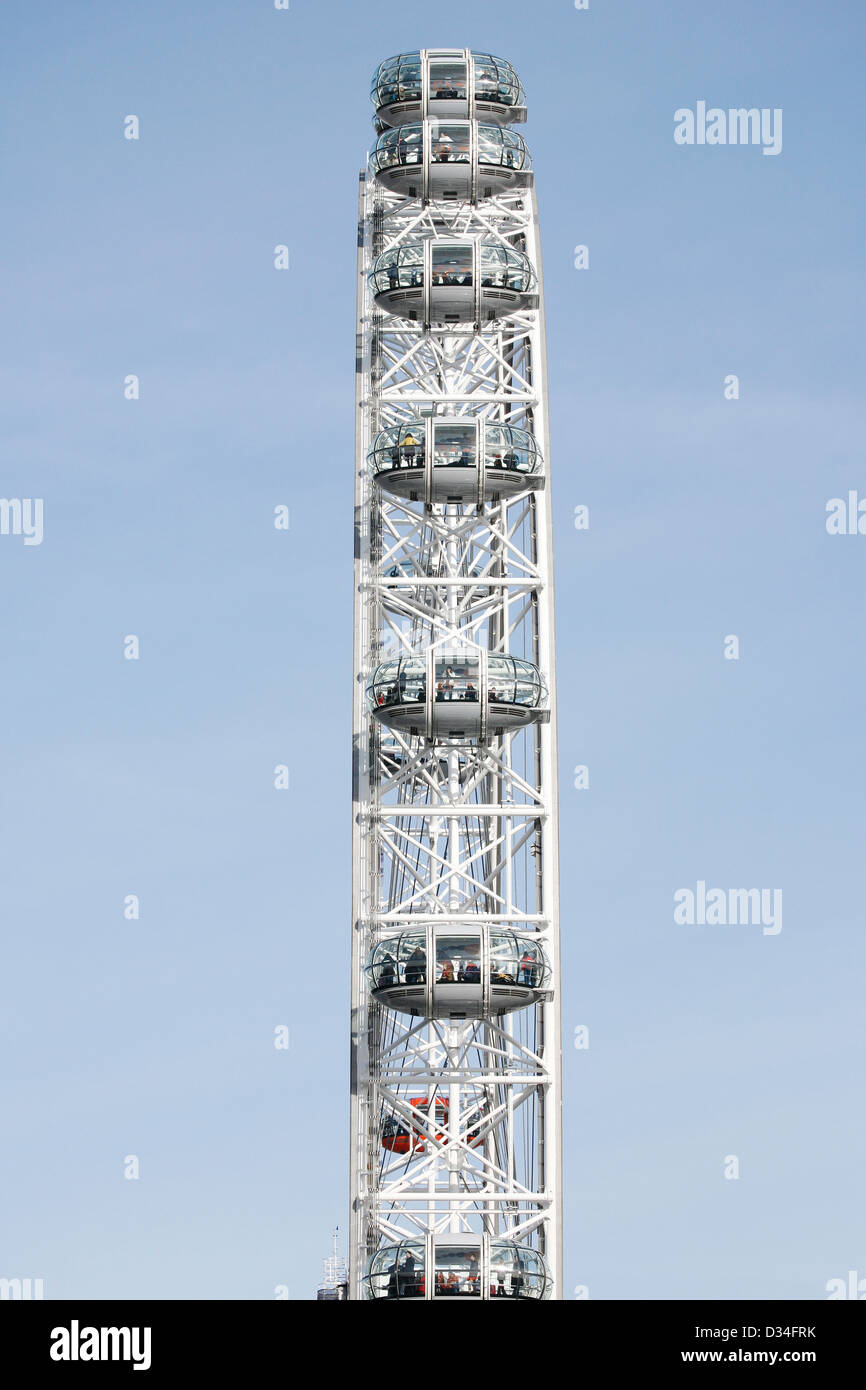 Close up of The London Eye, height of 135 metres and the biggest Ferris ...