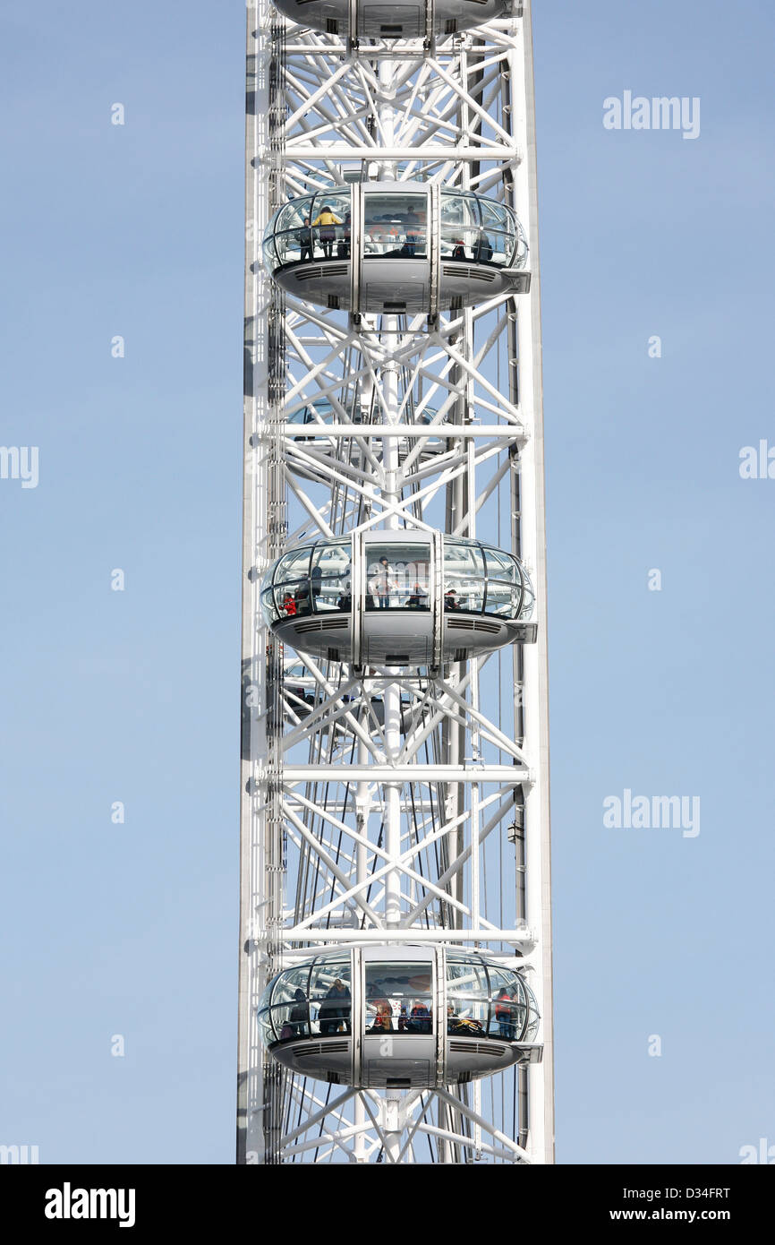 Close up of The London Eye, height of 135 metres and the biggest Ferris ...