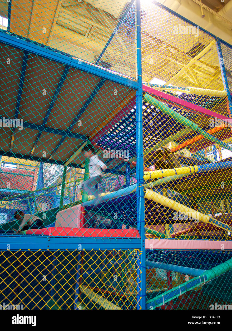Children's playroom. Giant fun house, kids running and enjoying ...
