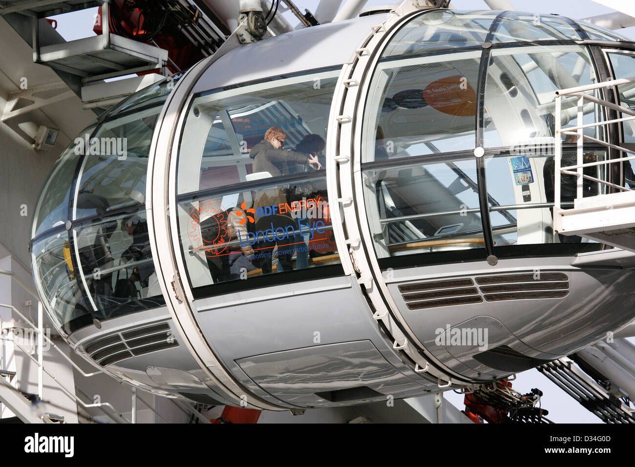 Close up of The London Eye, height of 135 metres and the biggest Ferris ...