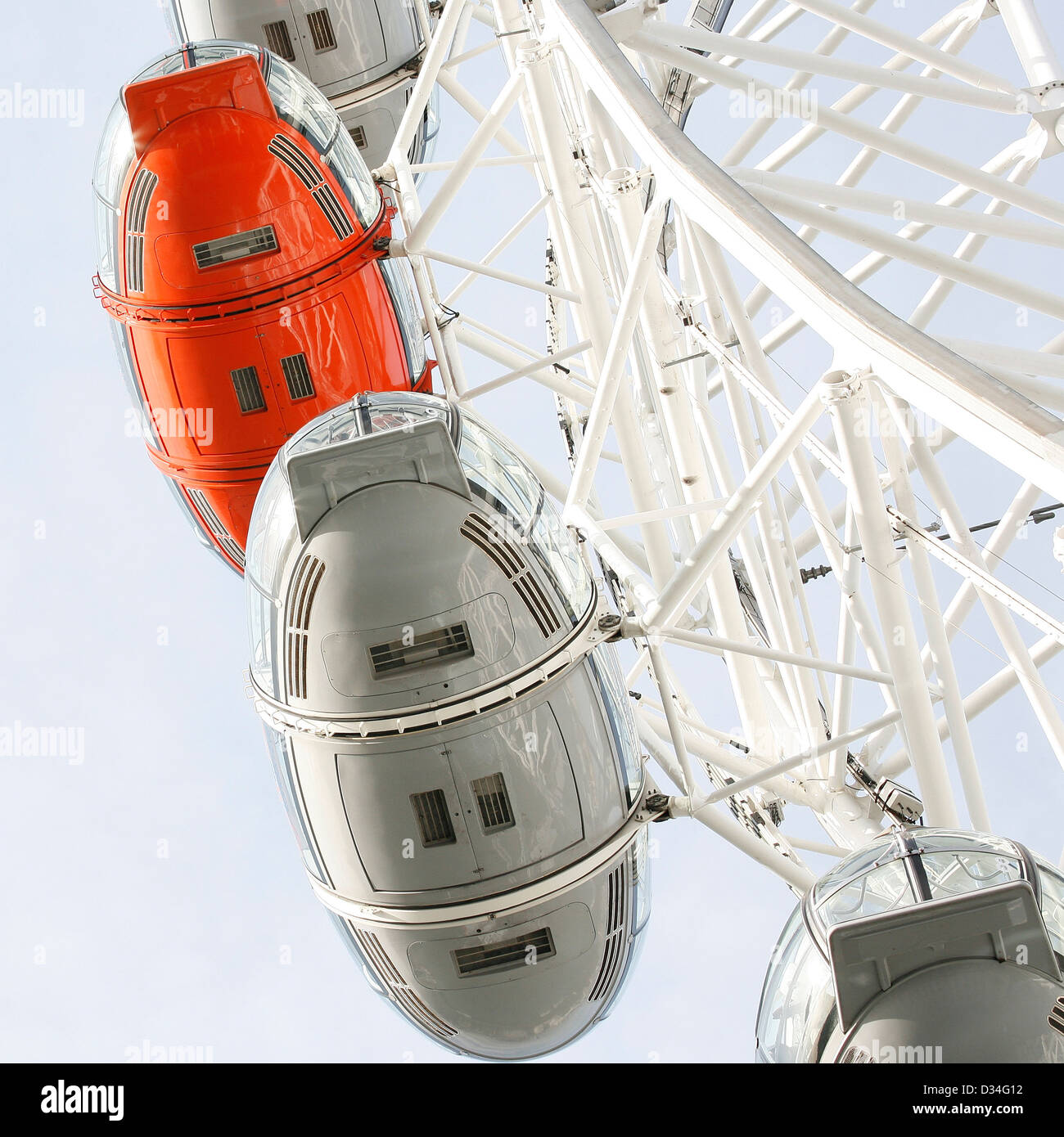 Close up of The London Eye, height of 135 metres and the biggest Ferris ...