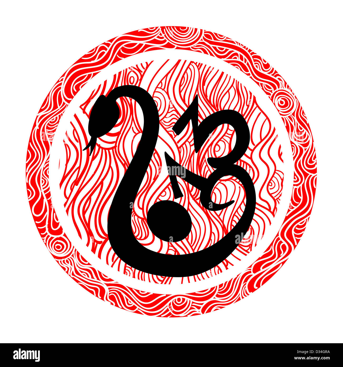 Chinese New Year of the Snake brush style symbol isolated. Vector ...