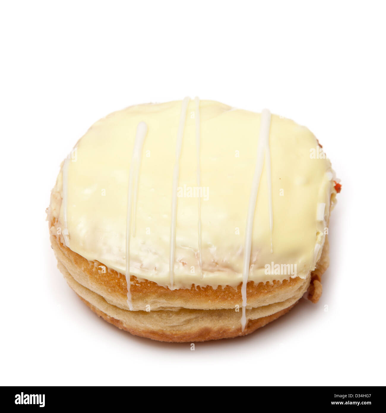Iced donut isolated on a white studio background Stock Photo - Alamy