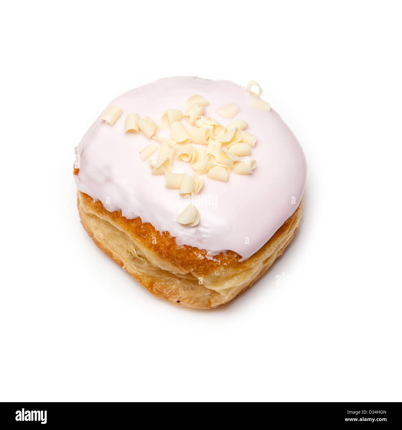 Iced donut isolated on a white studio background Stock Photo - Alamy