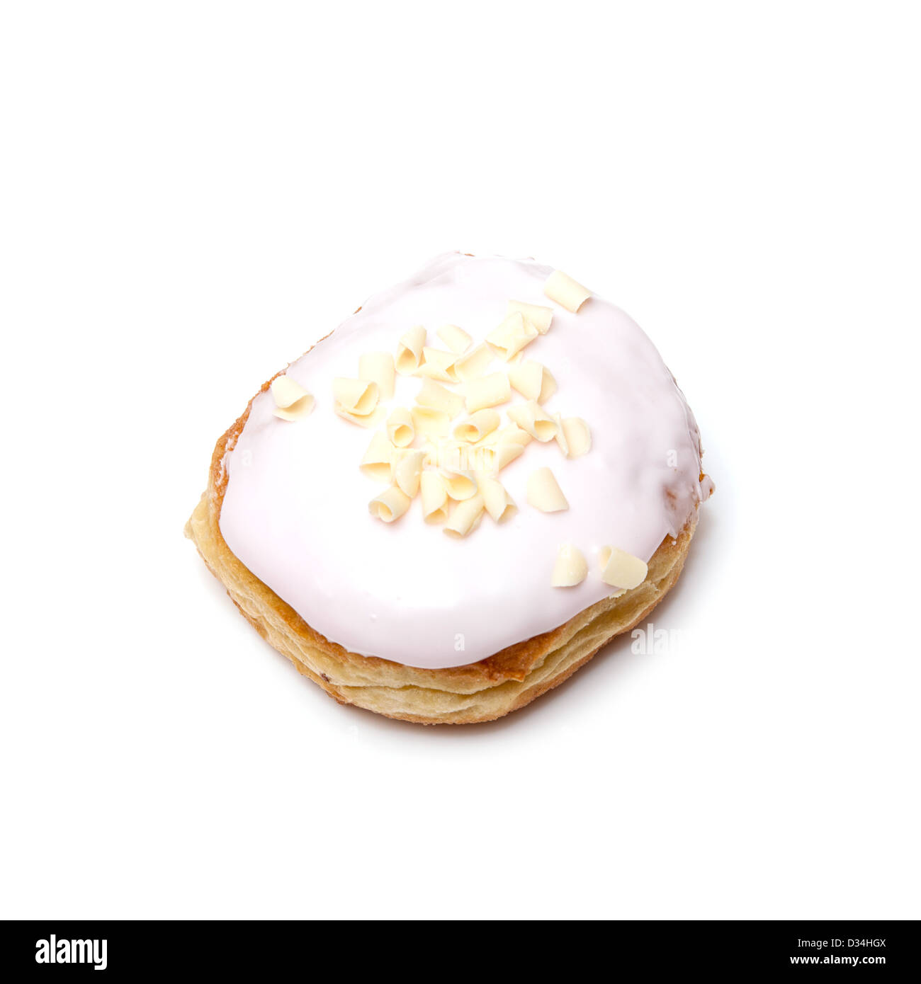 Iced donut isolated on a white studio background Stock Photo - Alamy