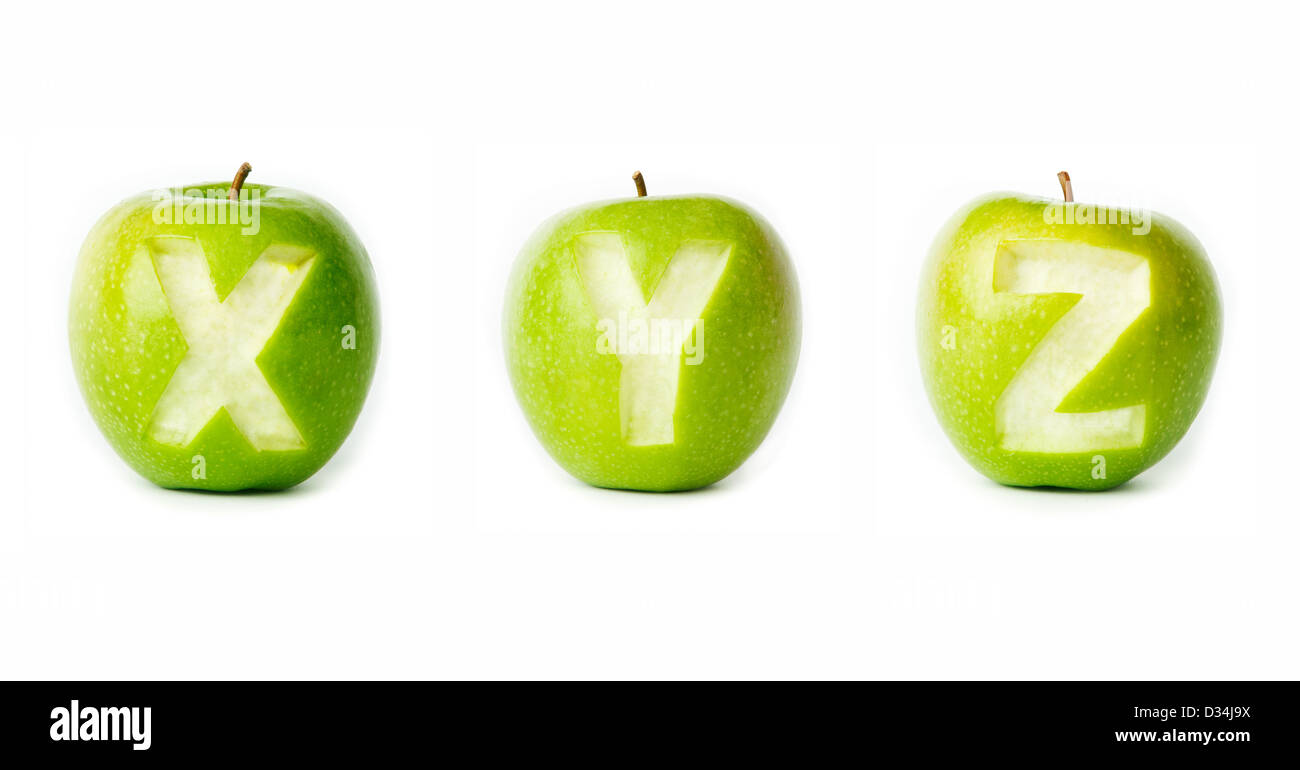 Fruit alphabet letters Cut Out Stock Images & Pictures - Alamy