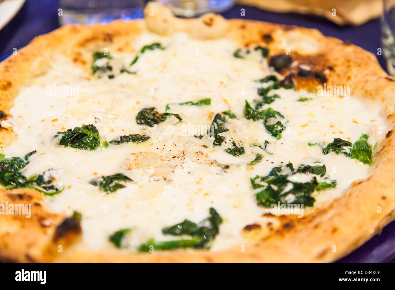 Naples, Italy. A true traditional made pizza with mozzarella and ...