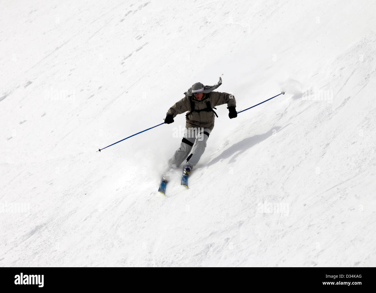 Skier on top of the mountain. Cheget Mount. Russia. Caucasus Stock ...