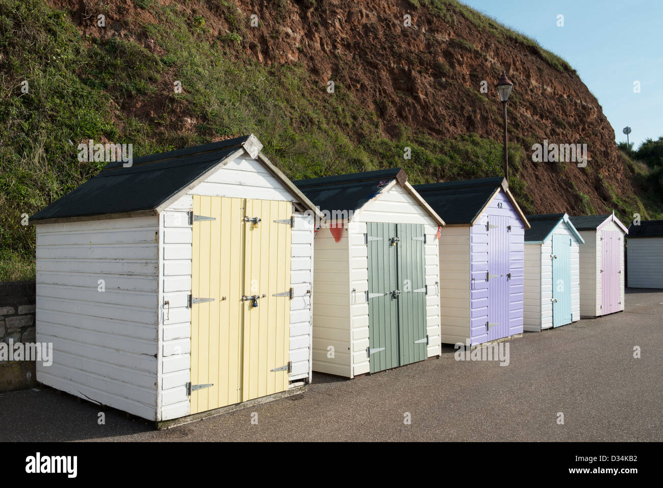 Colorful Beach Huts at Seaton, Devon, UK Stock Photo - Alamy