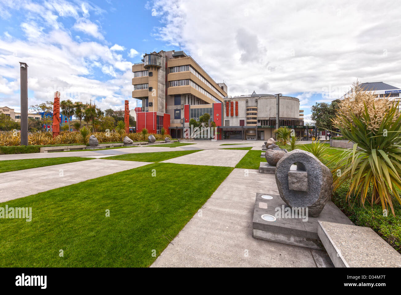 The Square, Palmerston North, Manawatu, New Zealand, with the City ...