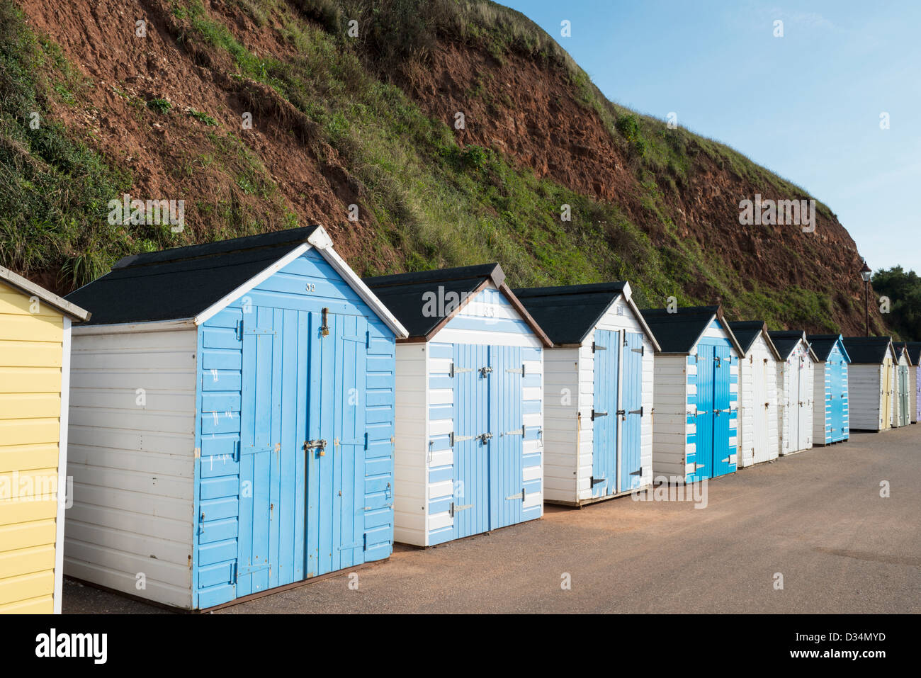 Colorful Beach Huts at Seaton, Devon, UK Stock Photo - Alamy