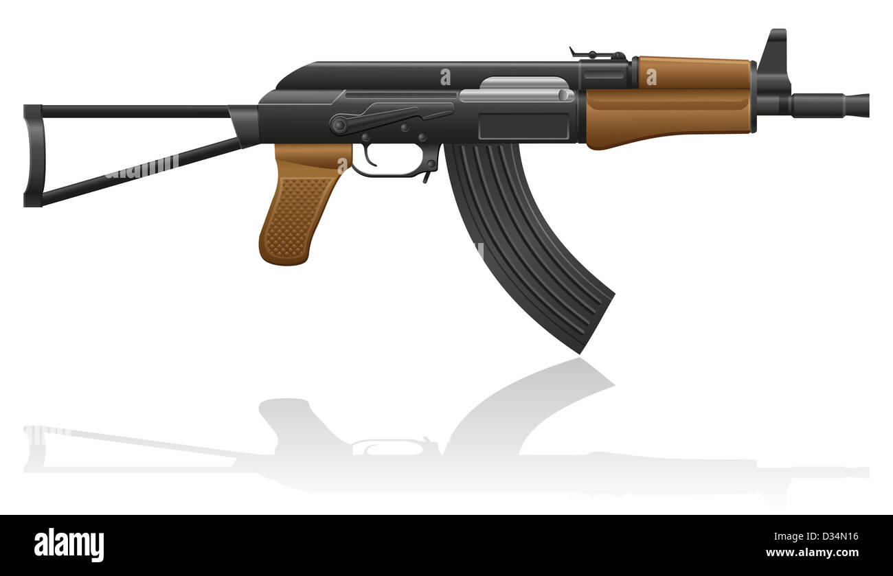 automatic machine AK-47 Kalashnikov illustration isolated on white ...