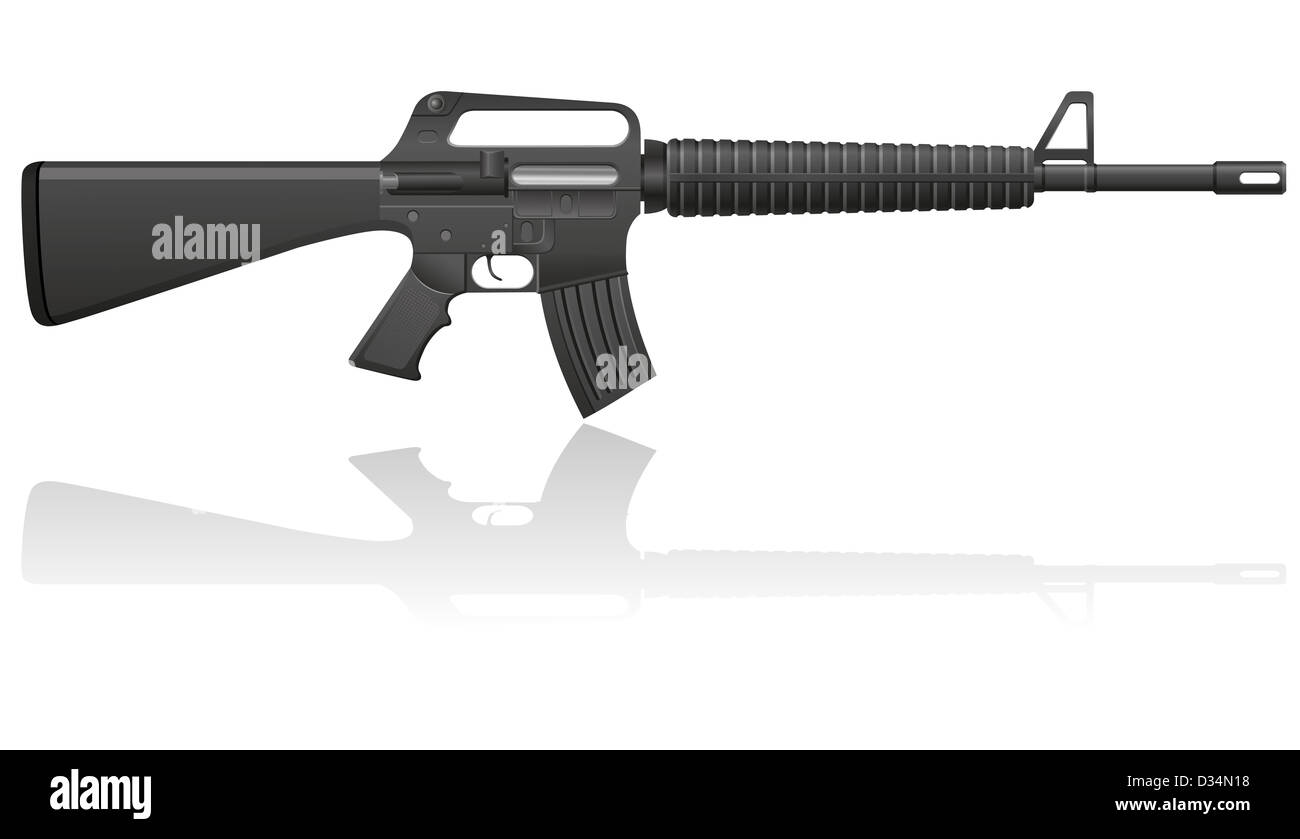 automatic machine M-16 illustration isolated on white background Stock ...