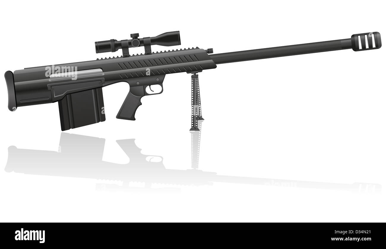 sniper rifle illustration isolated on white background Stock Photo - Alamy