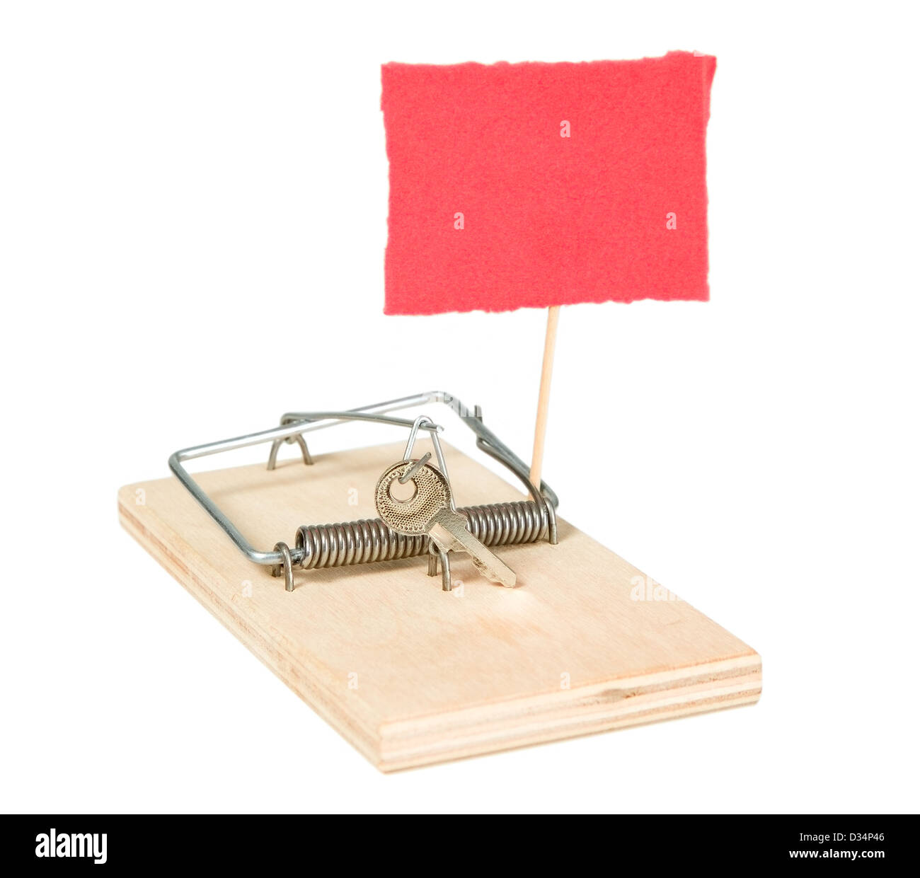 A mouse trap with keys and paper on it Stock Photo - Alamy