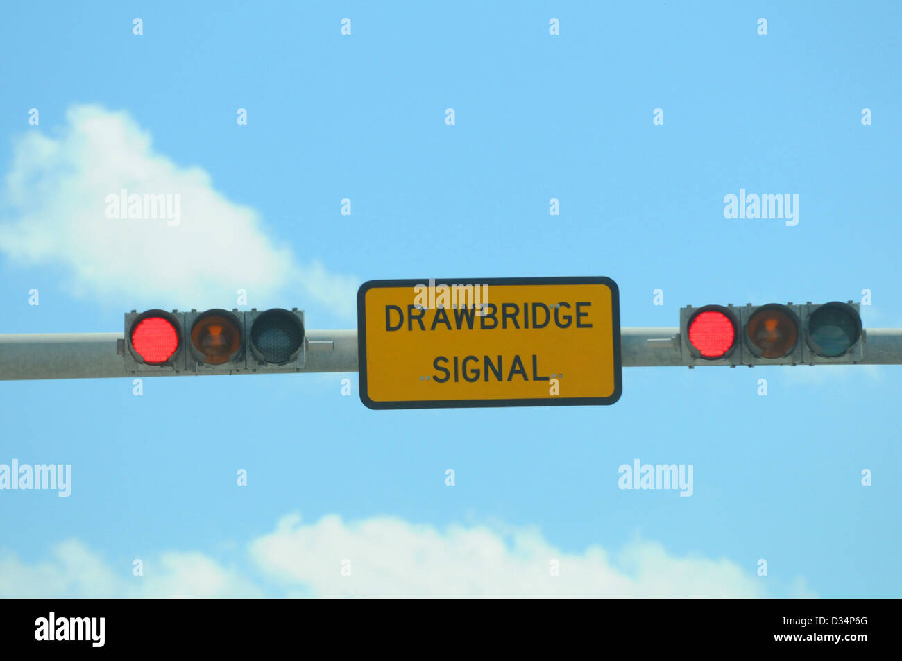 Stop drawbridge sign warning bridge hi-res stock photography and images ...