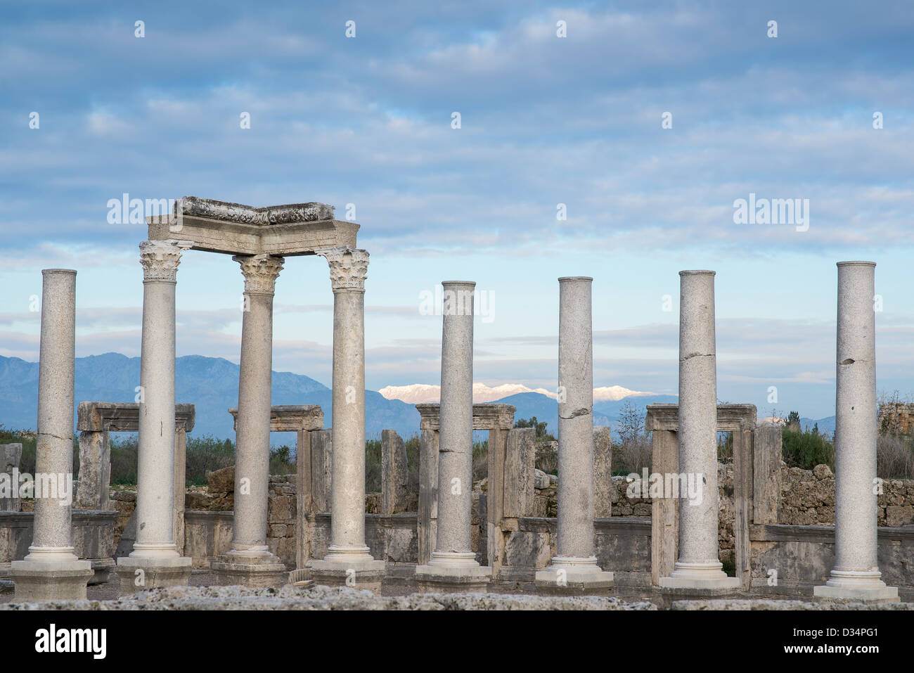 Pillars at the ancient greek/roman city of Perge (Perga), province of ...