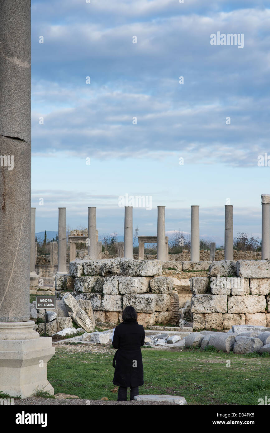 Remnants of the ancient greek/roman city of Perge (Perga), province of ...
