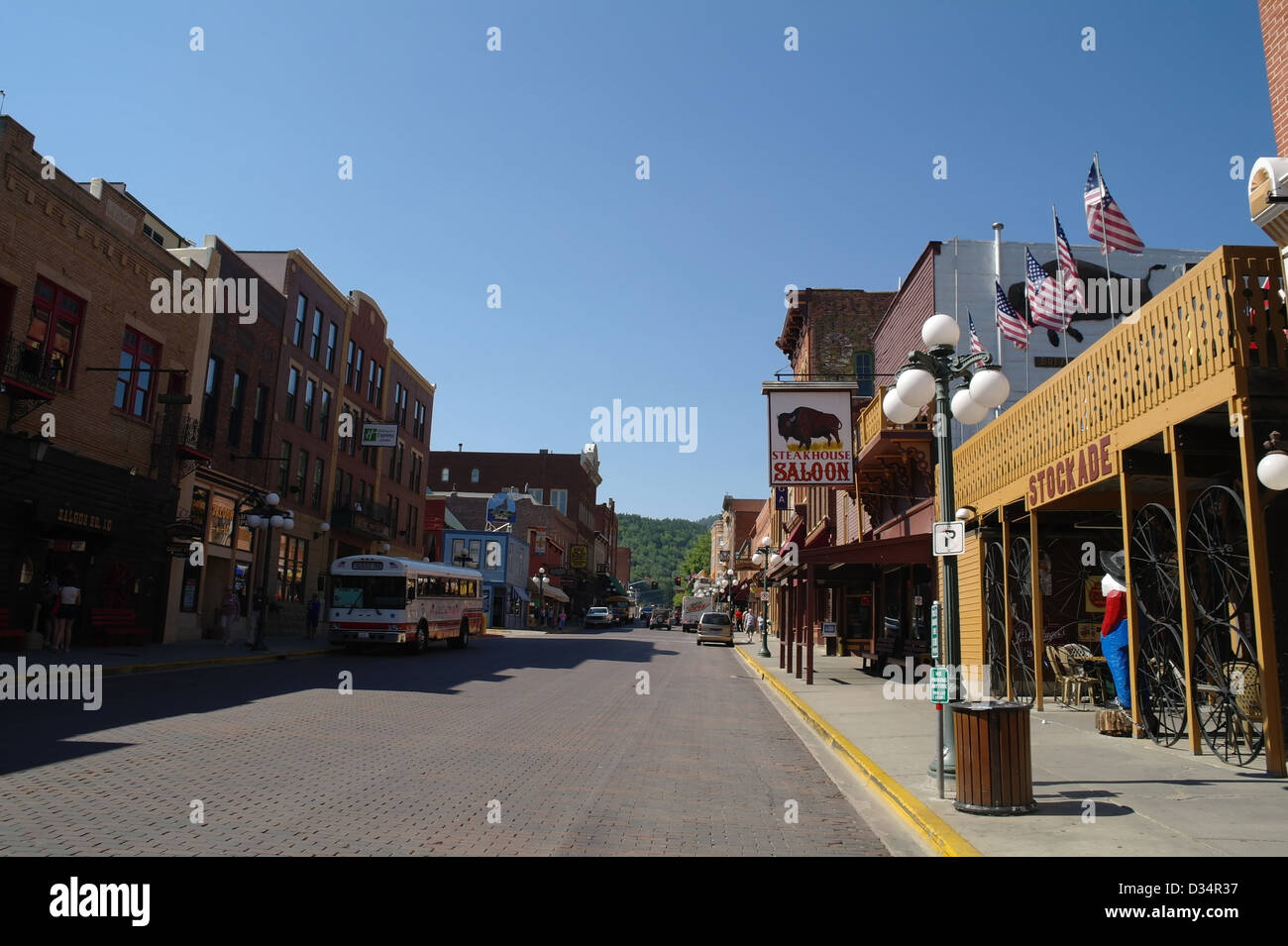 Blue sky view, looking south from Stockade Bar, 'Old West' buildings ...