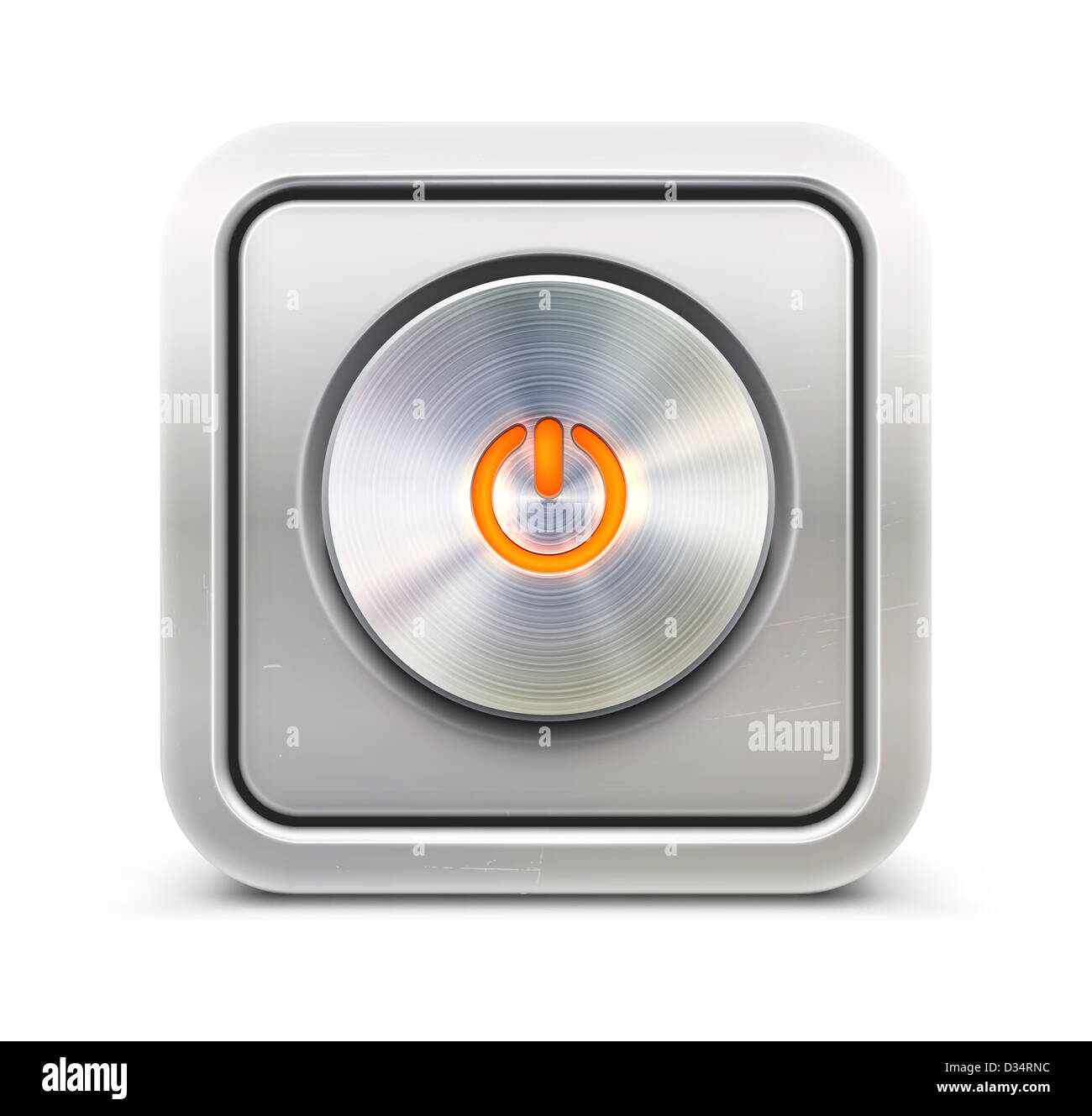 detailed round power button in metallic style. Good for your websites ...