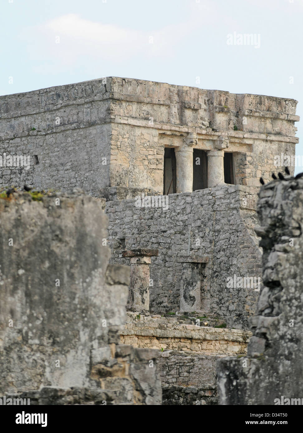 Ancient Mayan Ruins and Ceremonial Temple in Tulum, Mexico Stock Photo ...