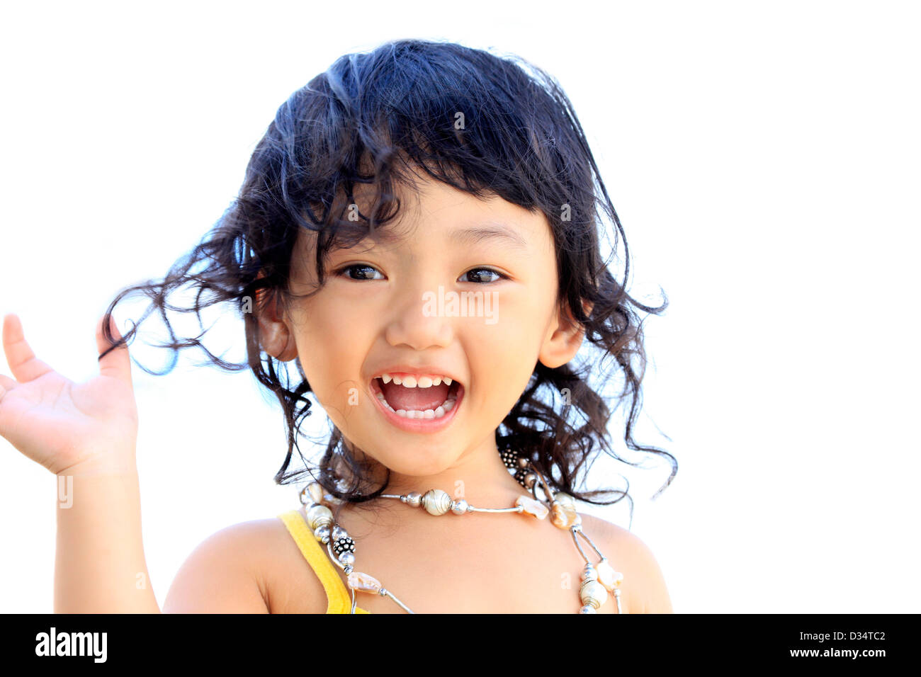 Portrait of the beautiful small Asian girl. Indonesia. Java Stock Photo ...