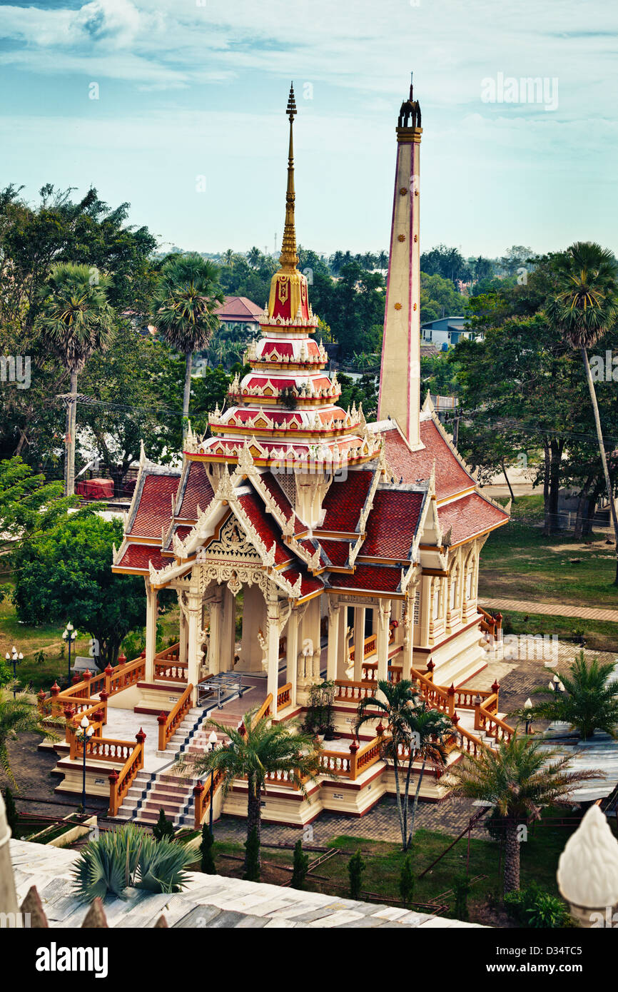 Ancient buddist crematory in Wat Chalong. Thailand, Phuket Stock Photo ...