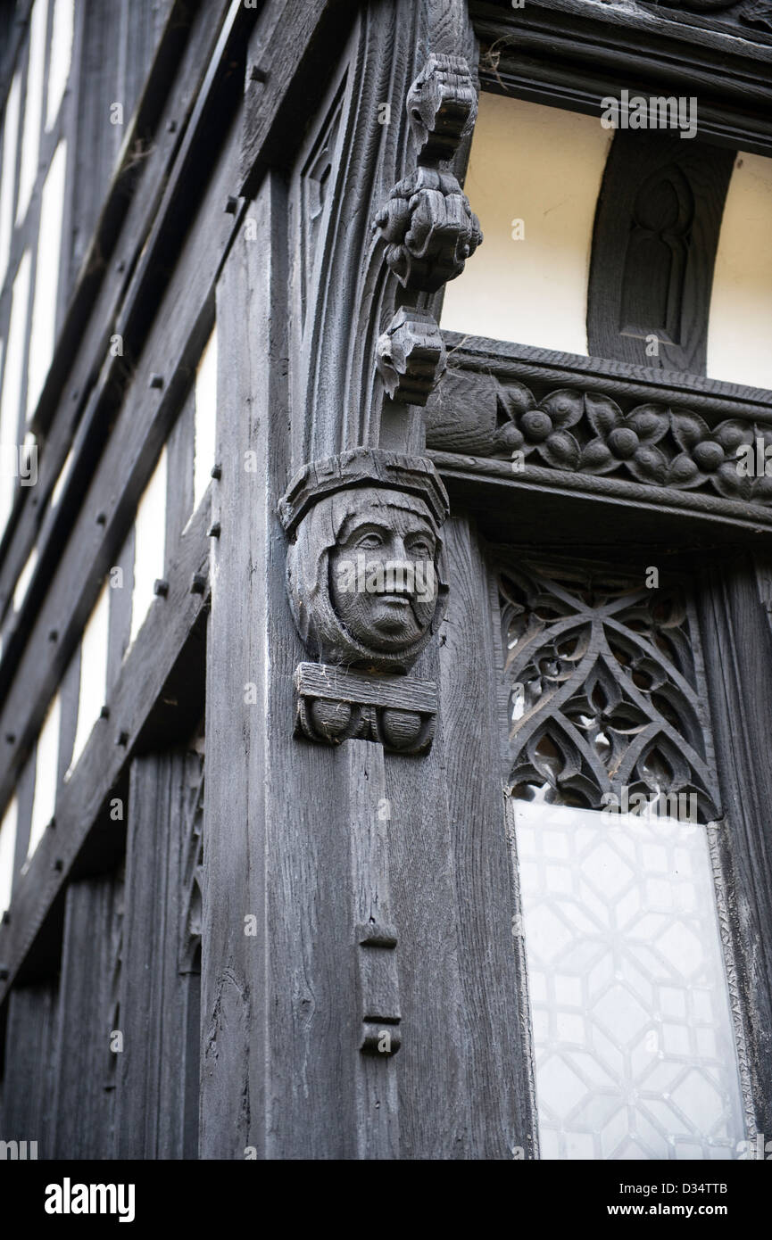 carved figure bramhall hall elizabethan manor house in stockport ...