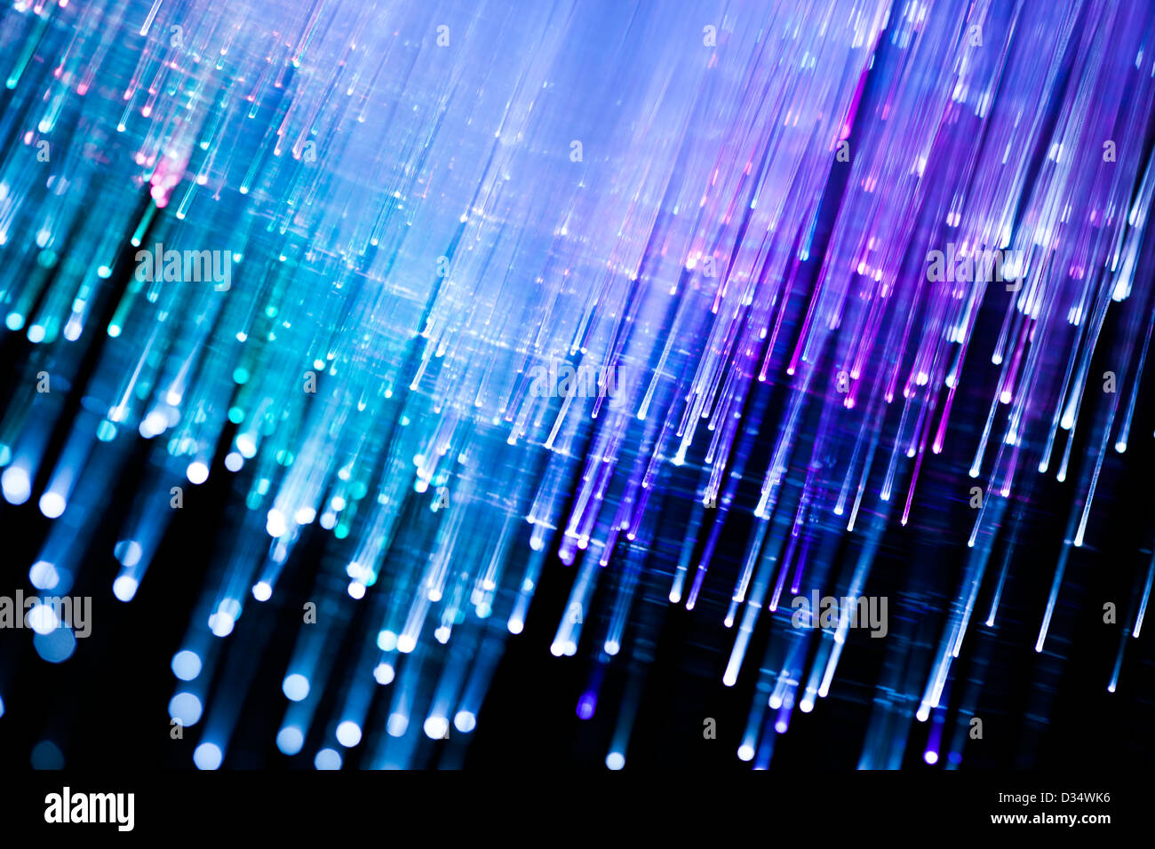 Fiber optics close-up, modern computer communication technology Stock ...