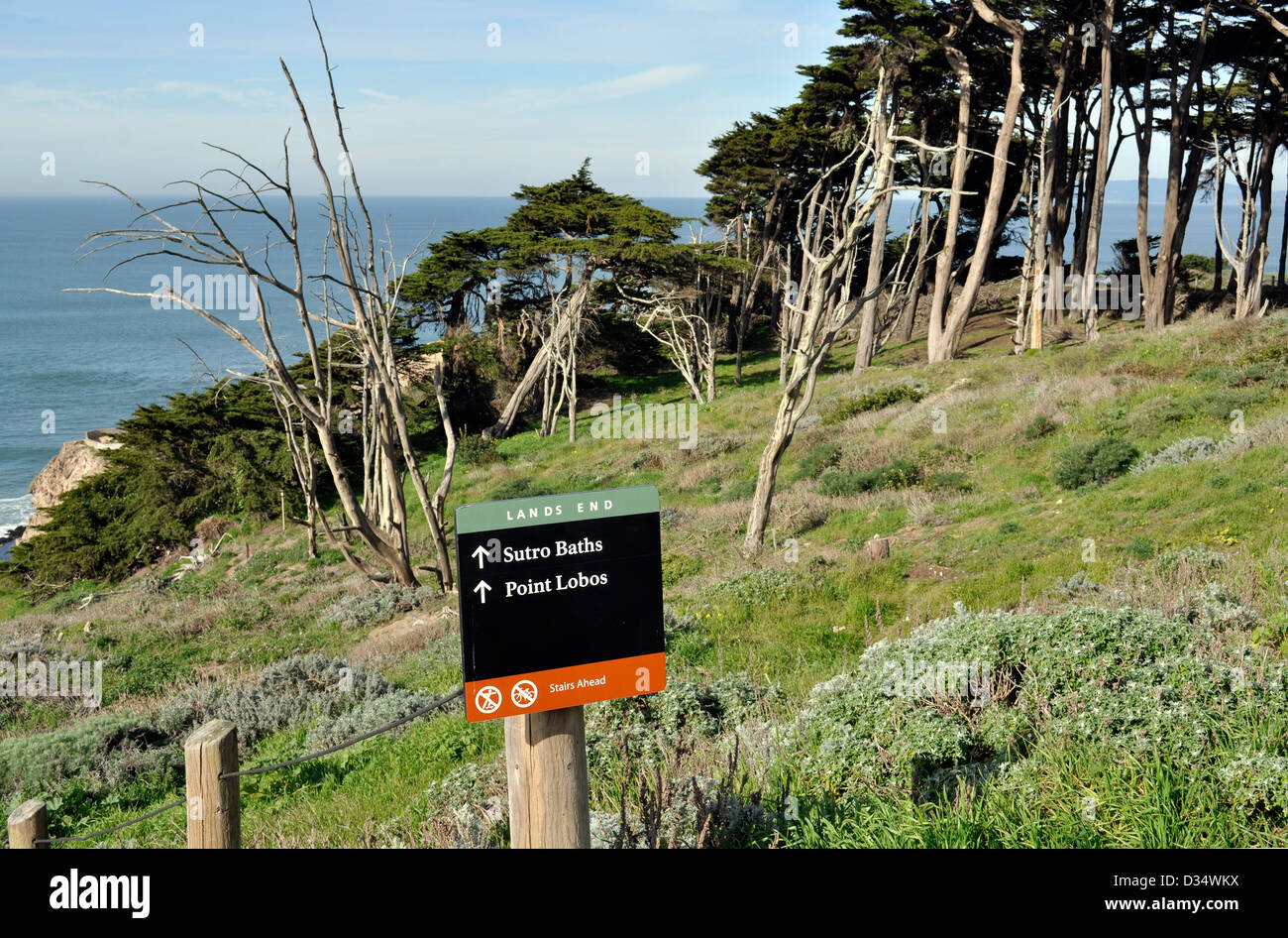 Directions sign in Lands End, Golden Gate National Recreation Area, San ...