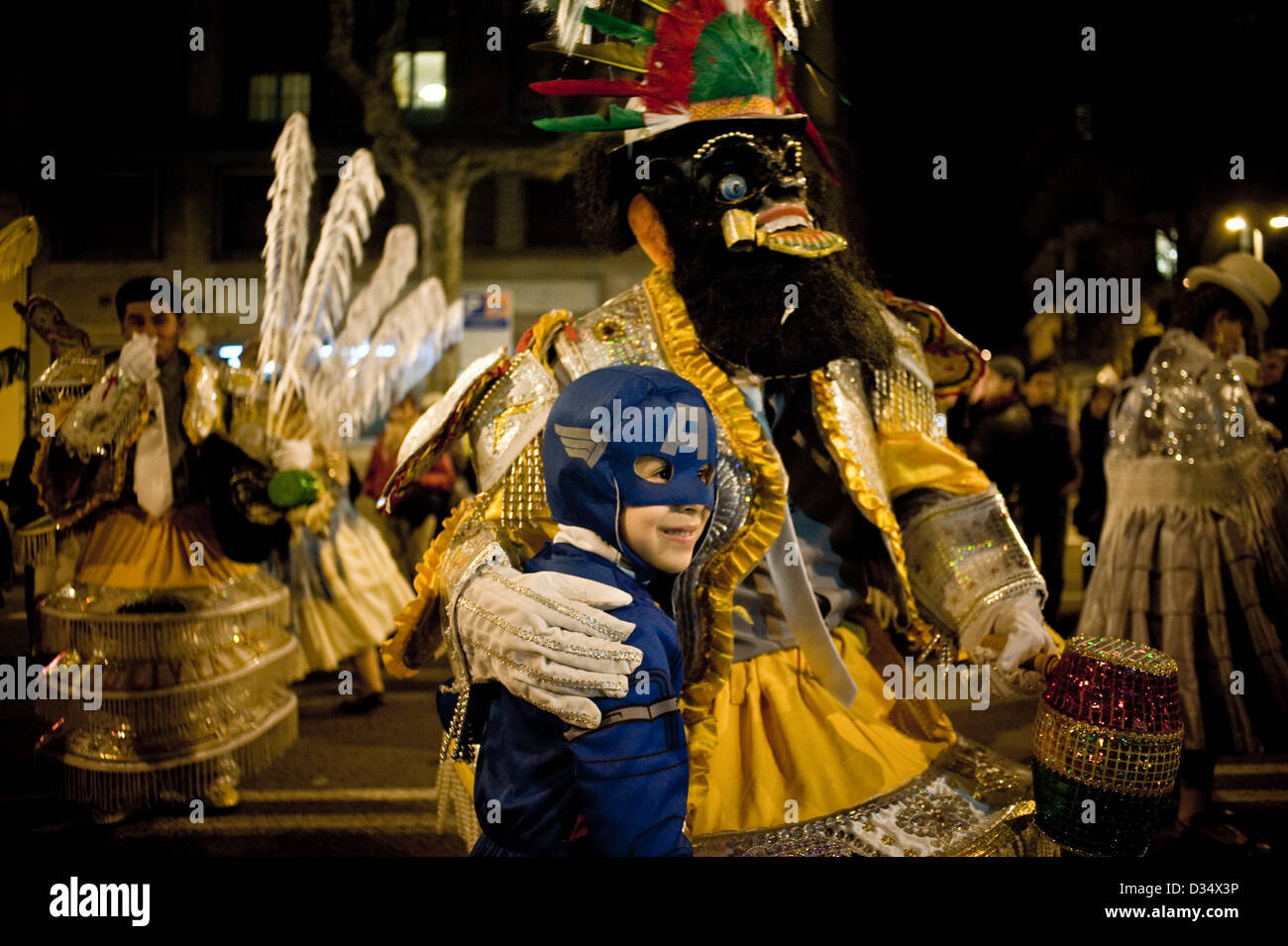February 09, 2013. Barcelona, Catalonia, Spain. A boy dressed as ...