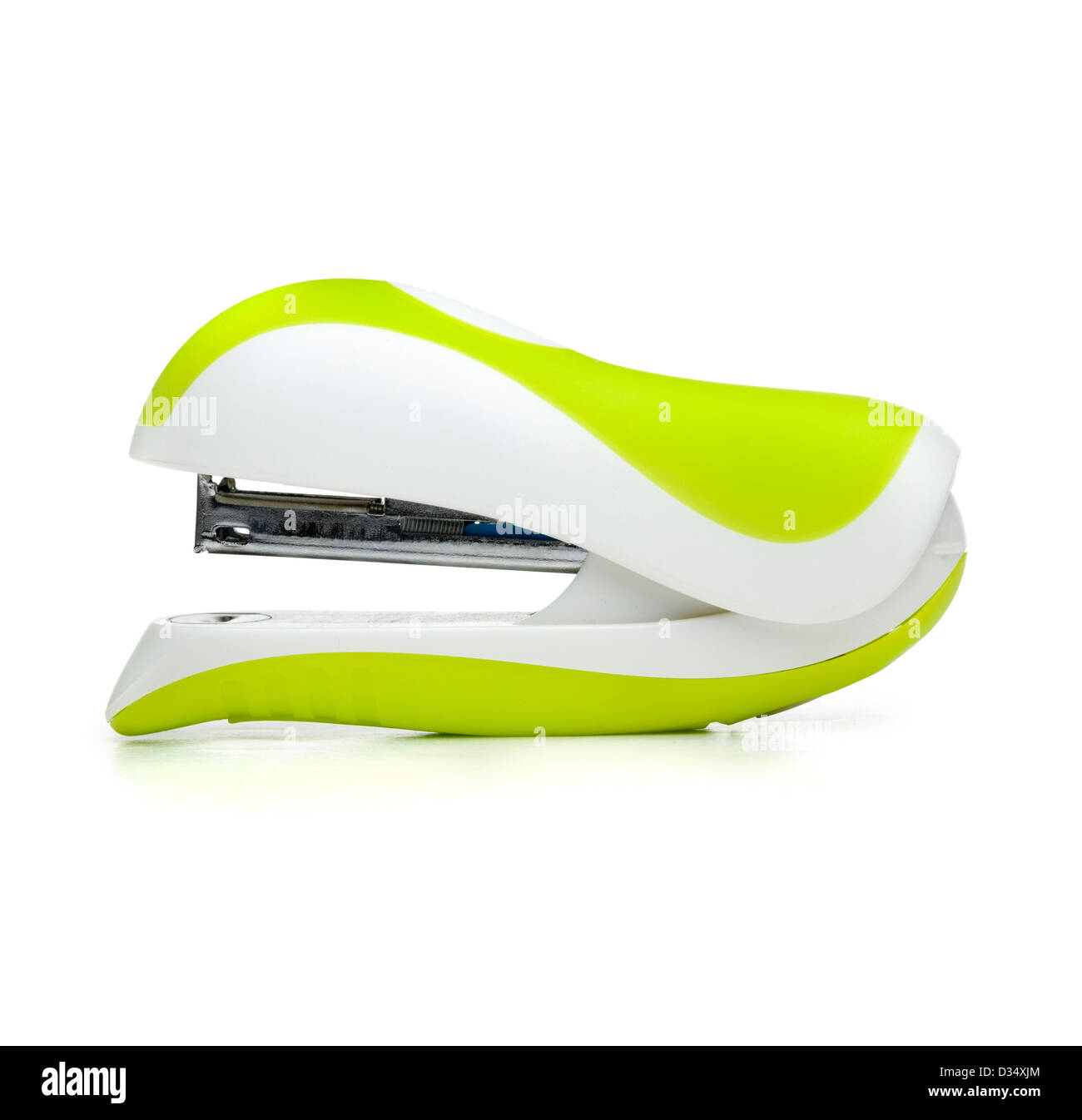 Green stapler isolated on white background Stock Photo - Alamy