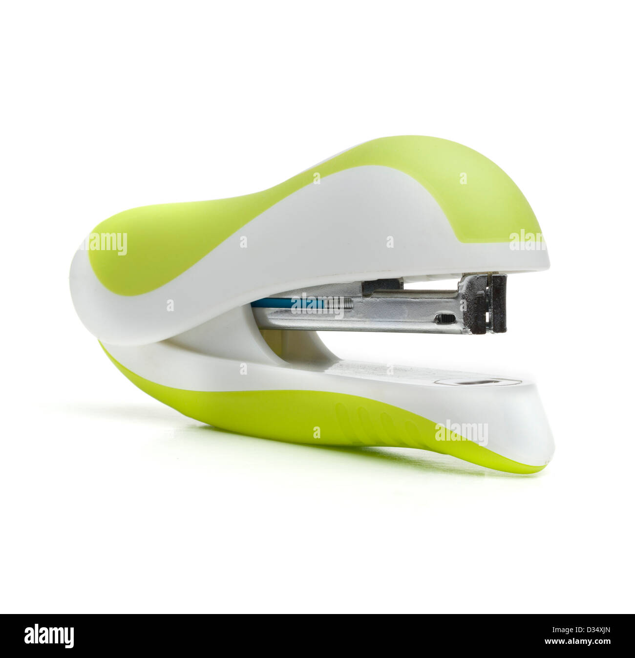 Green stapler isolated on white background Stock Photo - Alamy