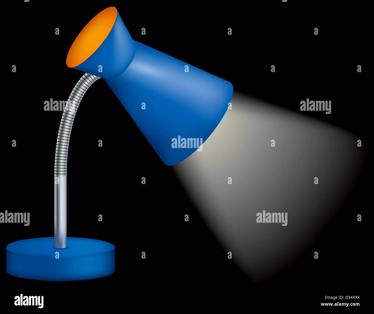 Detailed Desk Lamp casts light Stock Photo - Alamy