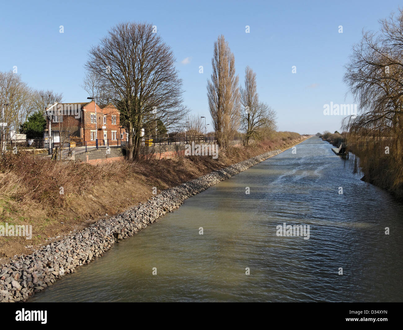 The Black Sluice Navigation waterway at Swineshead Bridge, Lincolnshire ...