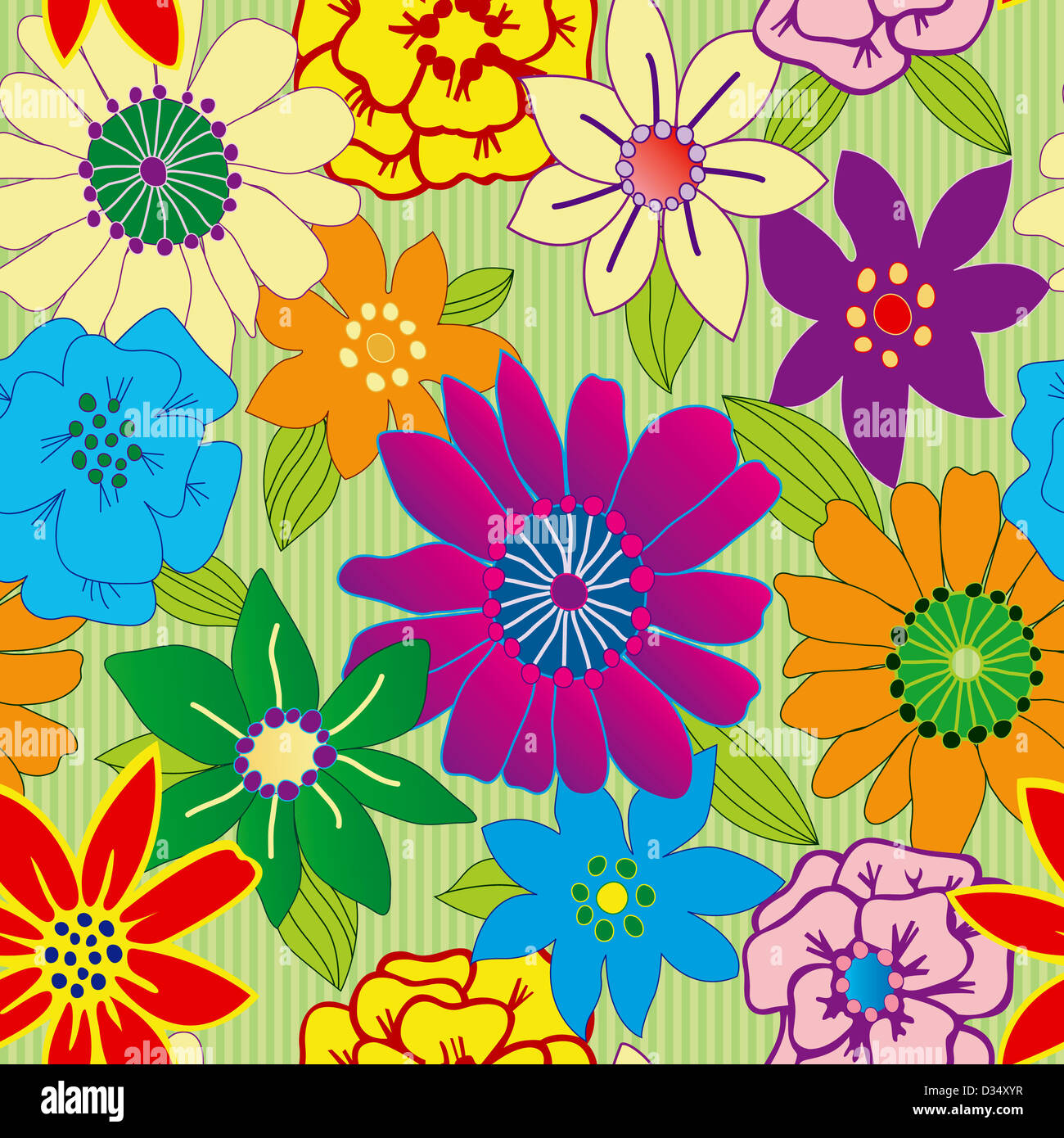 Colorful flower seamless repeating background Stock Photo - Alamy