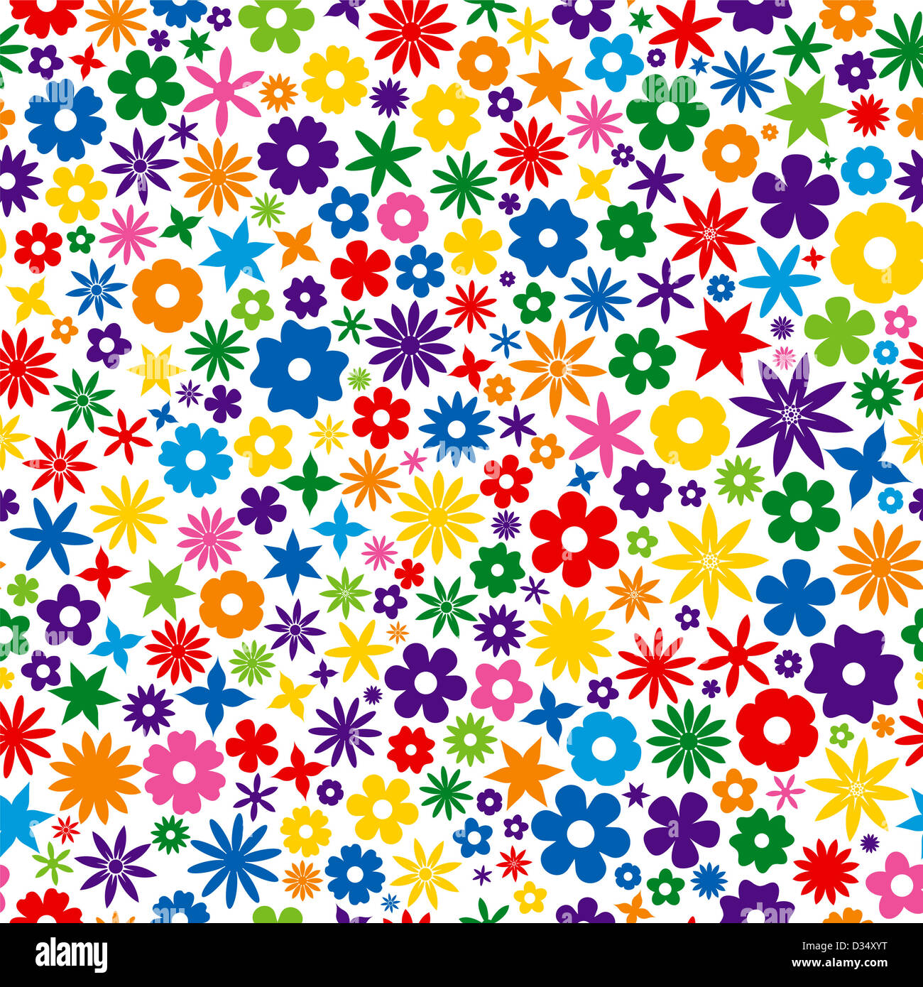 Seamless Repeating Colorful Flower Tile Stock Photo - Alamy