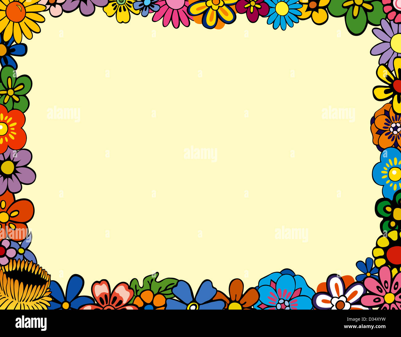 Multicolored flower border hi-res stock photography and images - Alamy