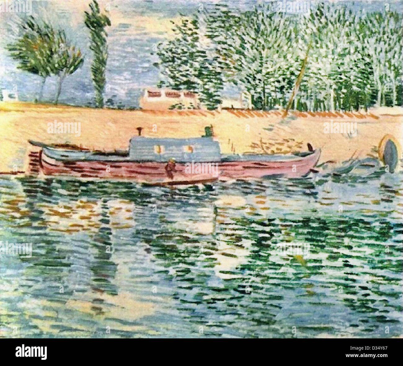 Vincent van Gogh, The Banks of the Seine with Boats. 1887. Post ...