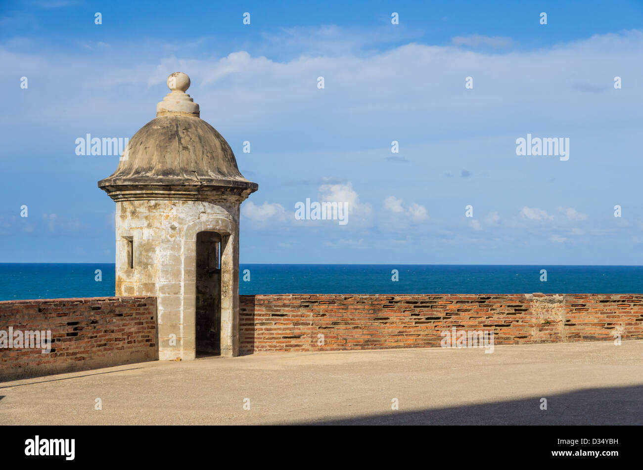 Sentry Tower at El Morro Fortress, San Juan, Puerto Rico Stock Photo ...