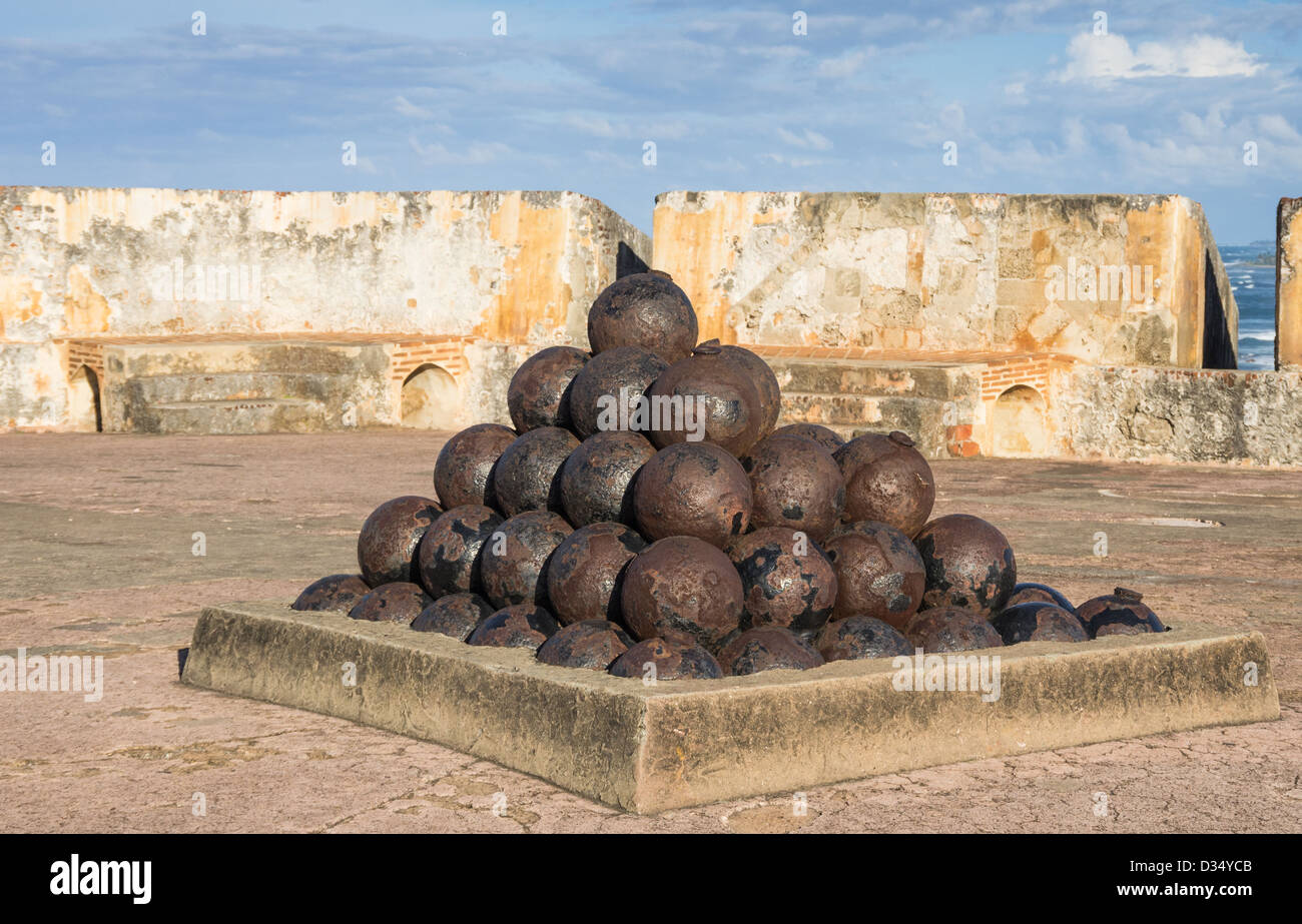 Mortar shells stored at El Morro Fortress, San Juan, Puerto Rico Stock ...