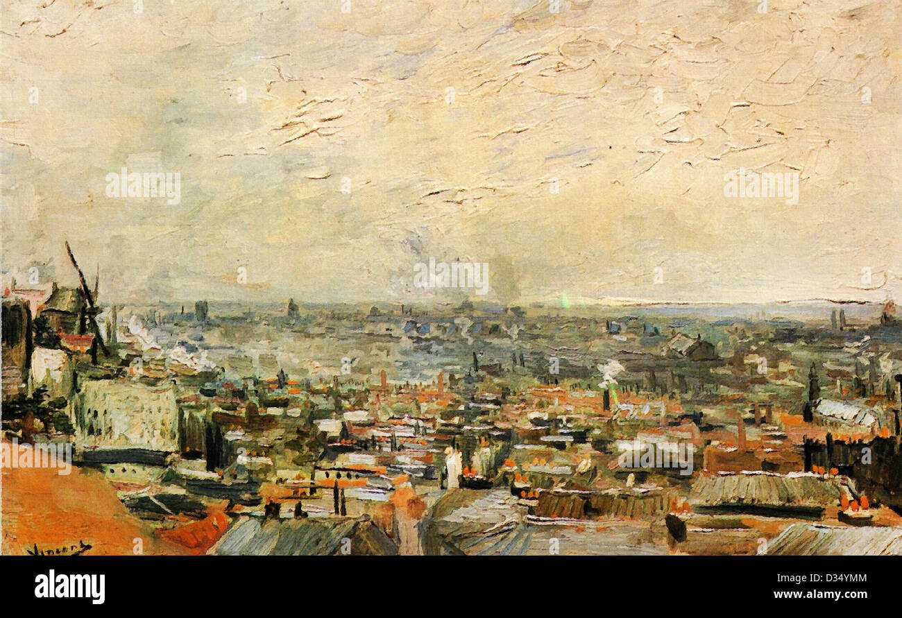 Vincent van Gogh, View of Paris from Montmartre. 1886. Post ...