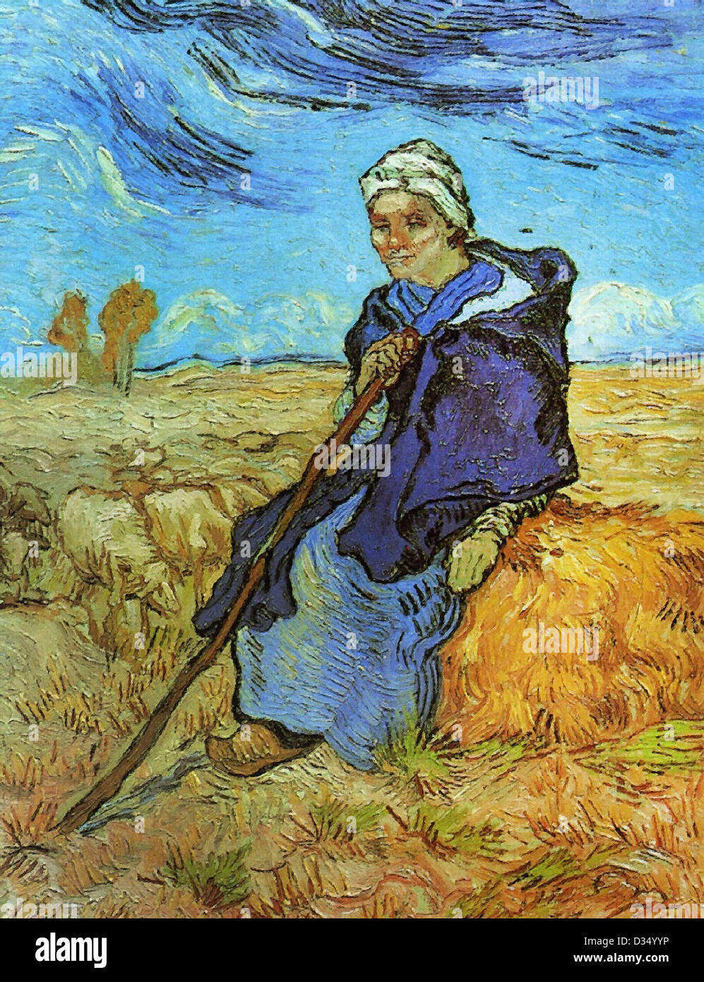 Vincent van Gogh, The Shepherdess (after Millet). 1889. Post ...