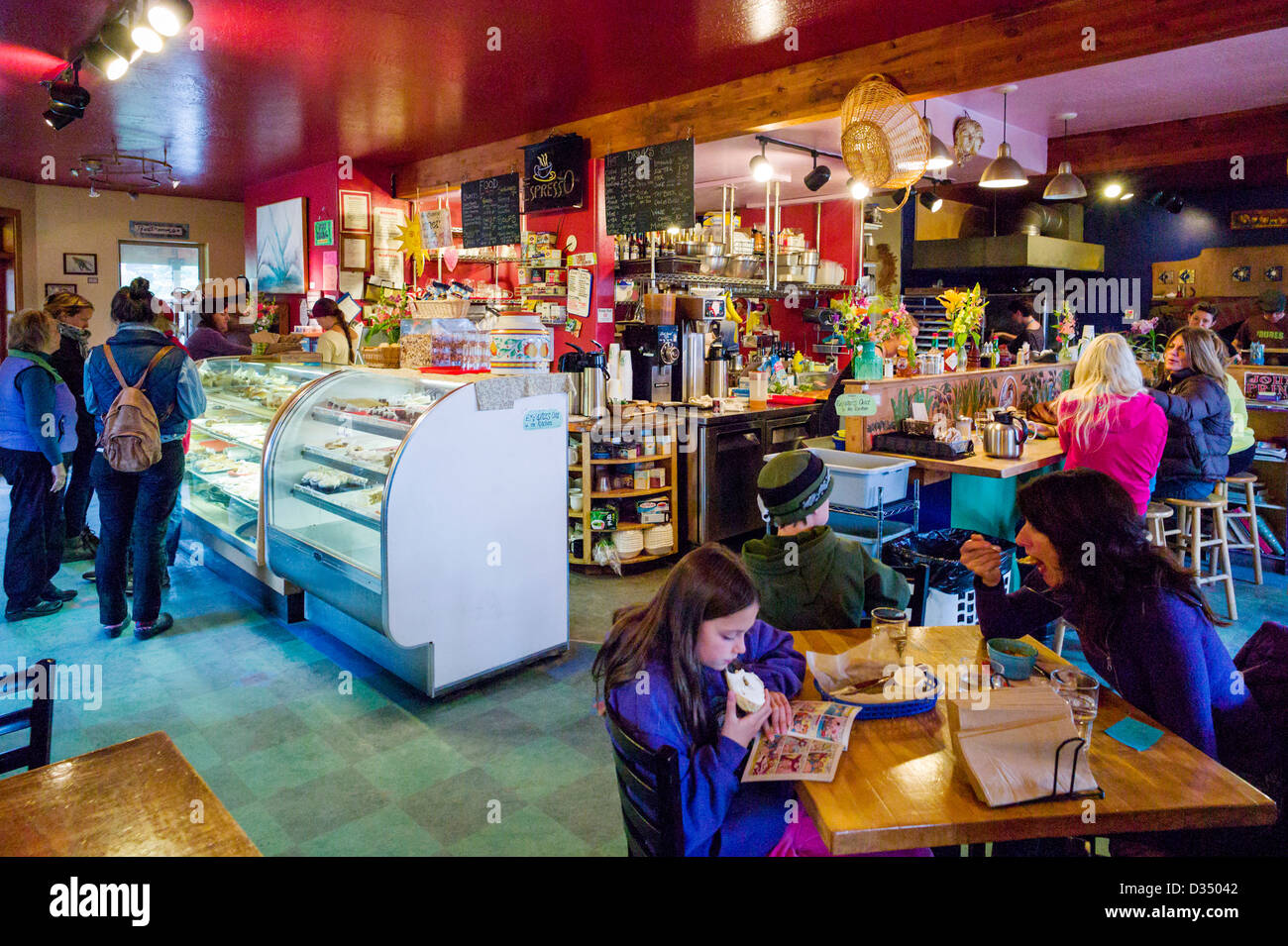 Interior view of customers at the Two Sisters Bakery & cafe, Homer ...