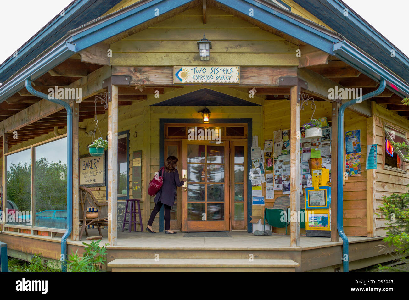Exterior view of the Two Sisters Bakery & cafe, Homer, Alaska, USA ...