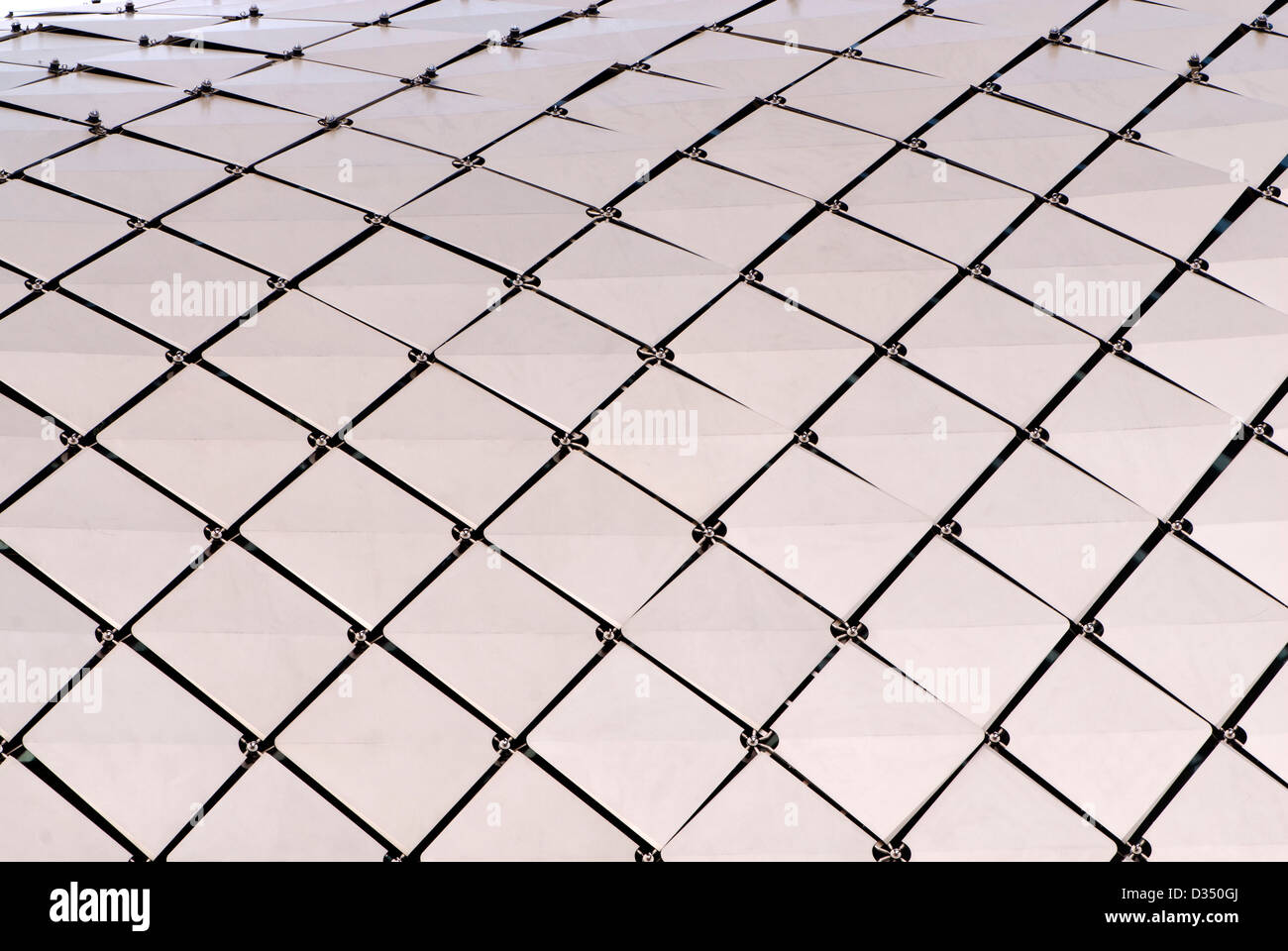 Aluminium sun shade control panels on the roof of the Esplanade ...