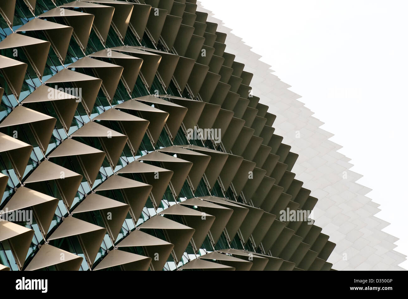 Aluminium sun shade control panels on the roof of the Esplanade ...