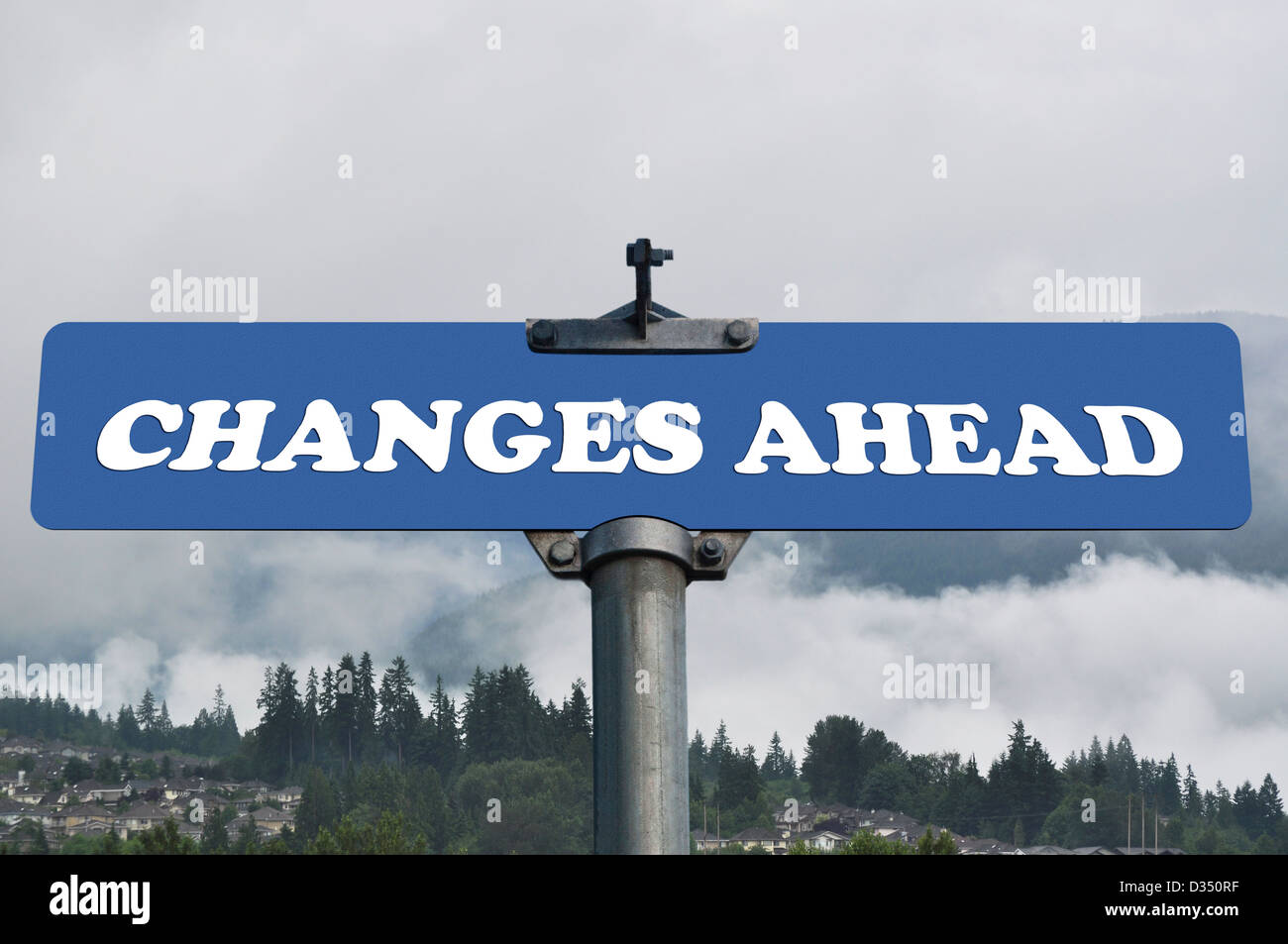 Changes ahead road sign Stock Photo - Alamy
