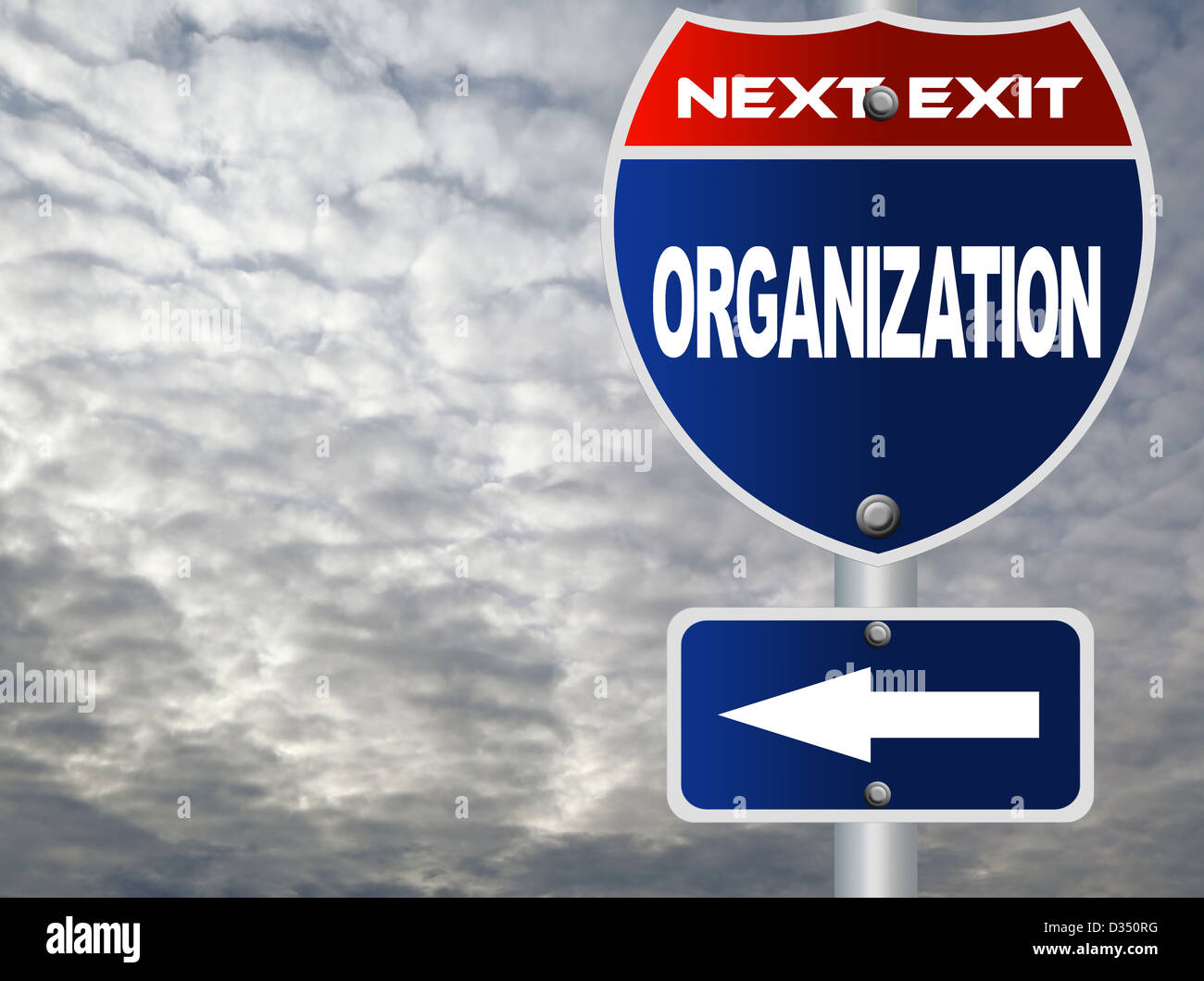 Organization road sign Stock Photo - Alamy